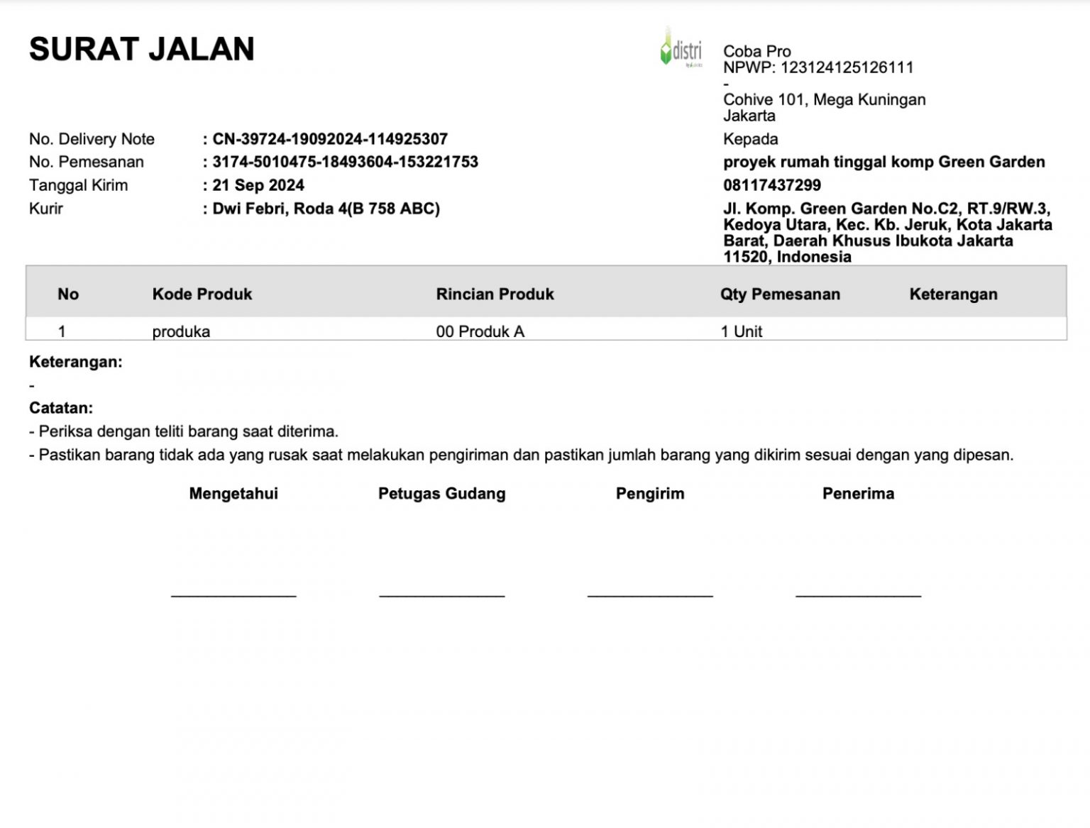 Delivery Order Adalah: Arti, Sistem, dan Perbedaan dengan Surat Jalan ...